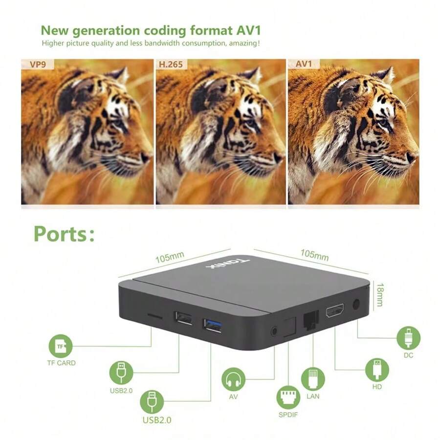 Q96 OHP Box TV Android 11 Tanix W2 originale, Amlogic S905W2 Quad Core, 4GB RAM & 64GB ROM, Wi ...