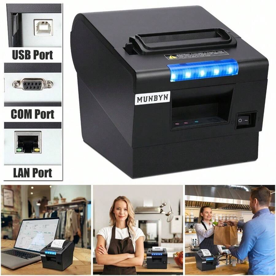 MUNBYN 3 1/8'' Thermal Receipt POS Printer High Speed Printing With ...