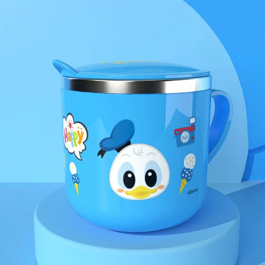 Disney Disney 260ml Stainless Steel Inner Liner Kids Breakfast Milk Cup, Toddlers Nursery School ...