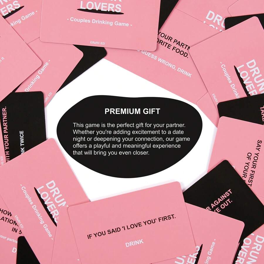 DRUNK LOVERS Couples Drinking Game For Date Night, 54 Game Cards ...