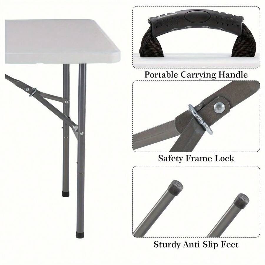 Portable Folding Outdoor Indoor Table Heavy Duty Camping Picnic Dining ...