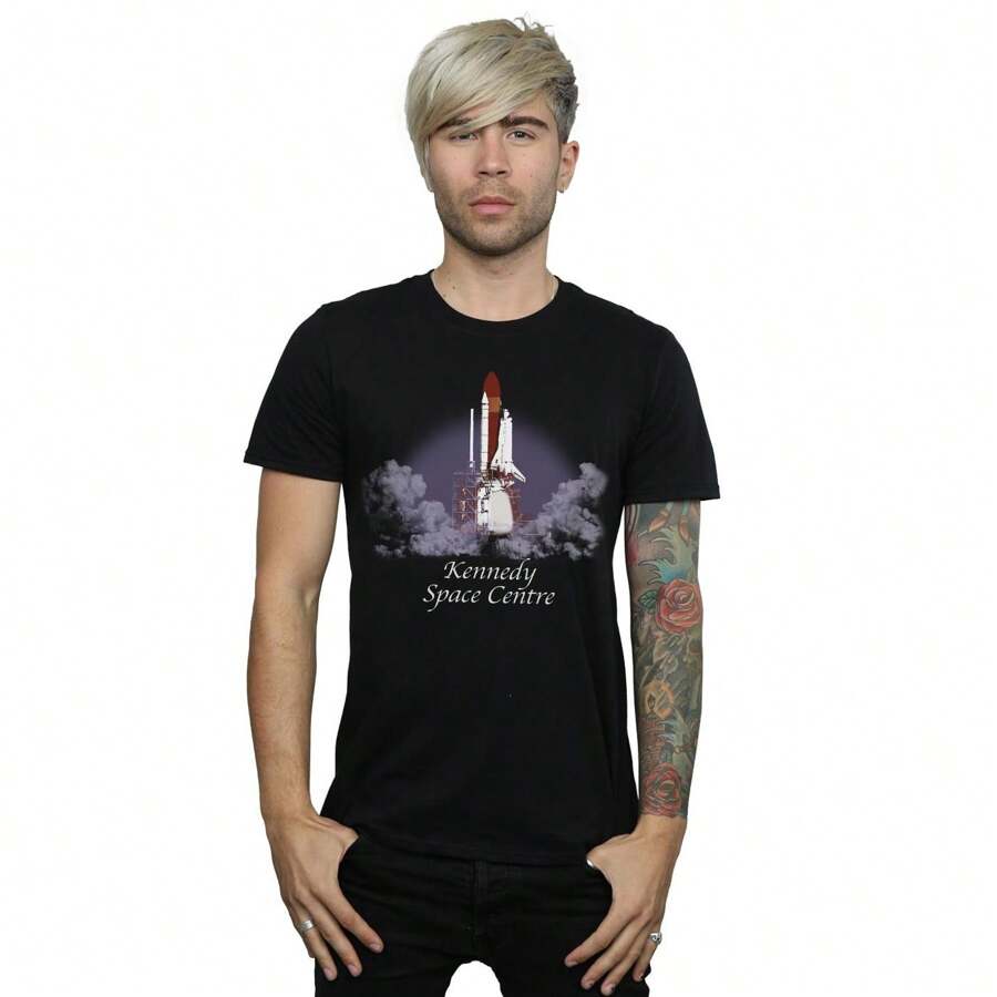 NASA Mens Kennedy Space Centre Lift Off T-Shirt (Black) | SHEIN USA
