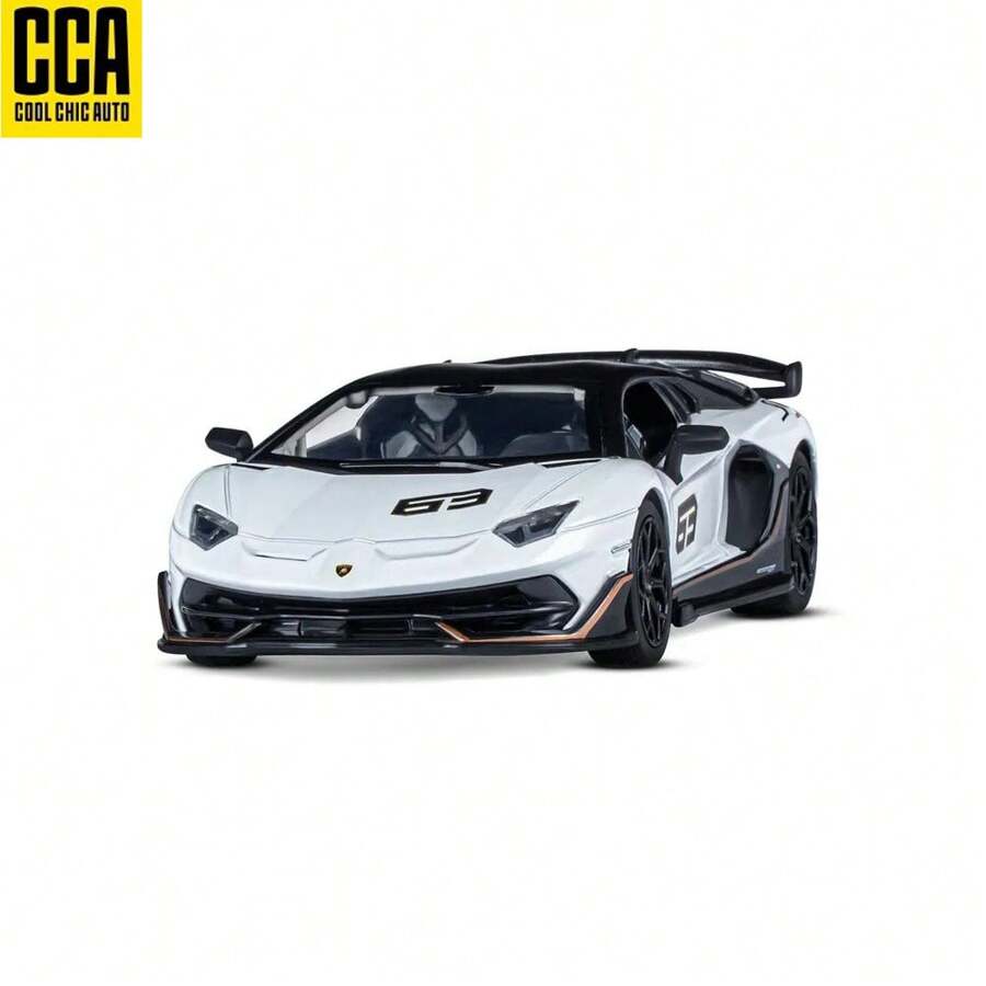 COOL CHIC AUTO 1:43 Lamborghini Aventador SVJ White Alloy Model Racing ...