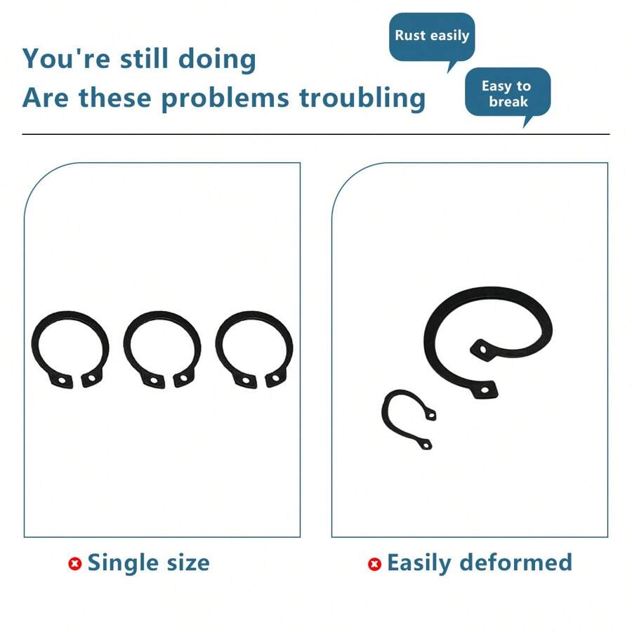 Shaft Circlip Set 65 Manganese Steel GB894 Elastic Outer Circlip Ring C ...