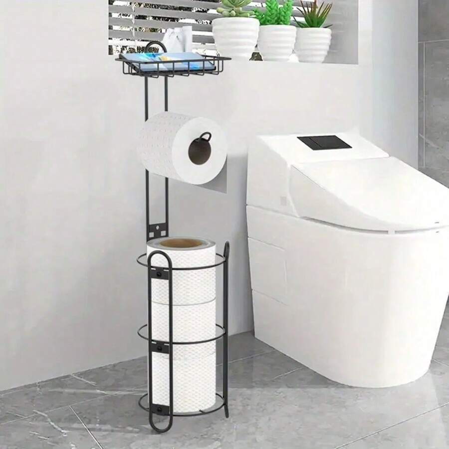 Tissue Paper Roll Stand, Bathroom Toilet Paper Storage Holder, Floor ...