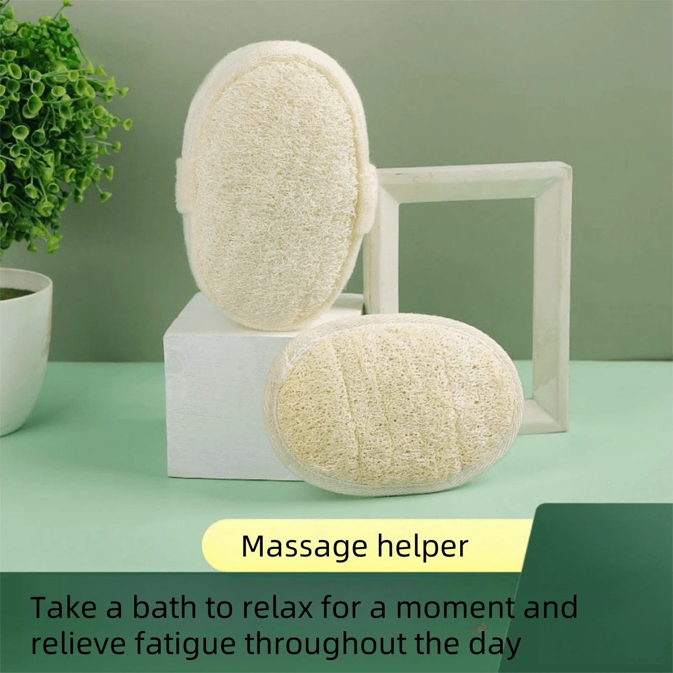 Natural Luffa Bath Scrubber, Thick Exfoliating Bath Towel, Body Loofah ...