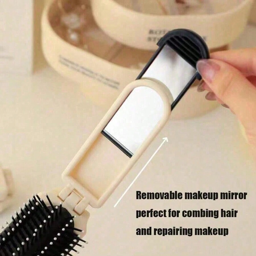 1pc Milk White Portable Comb, Small And Compact, With An Airbag On Hand ...