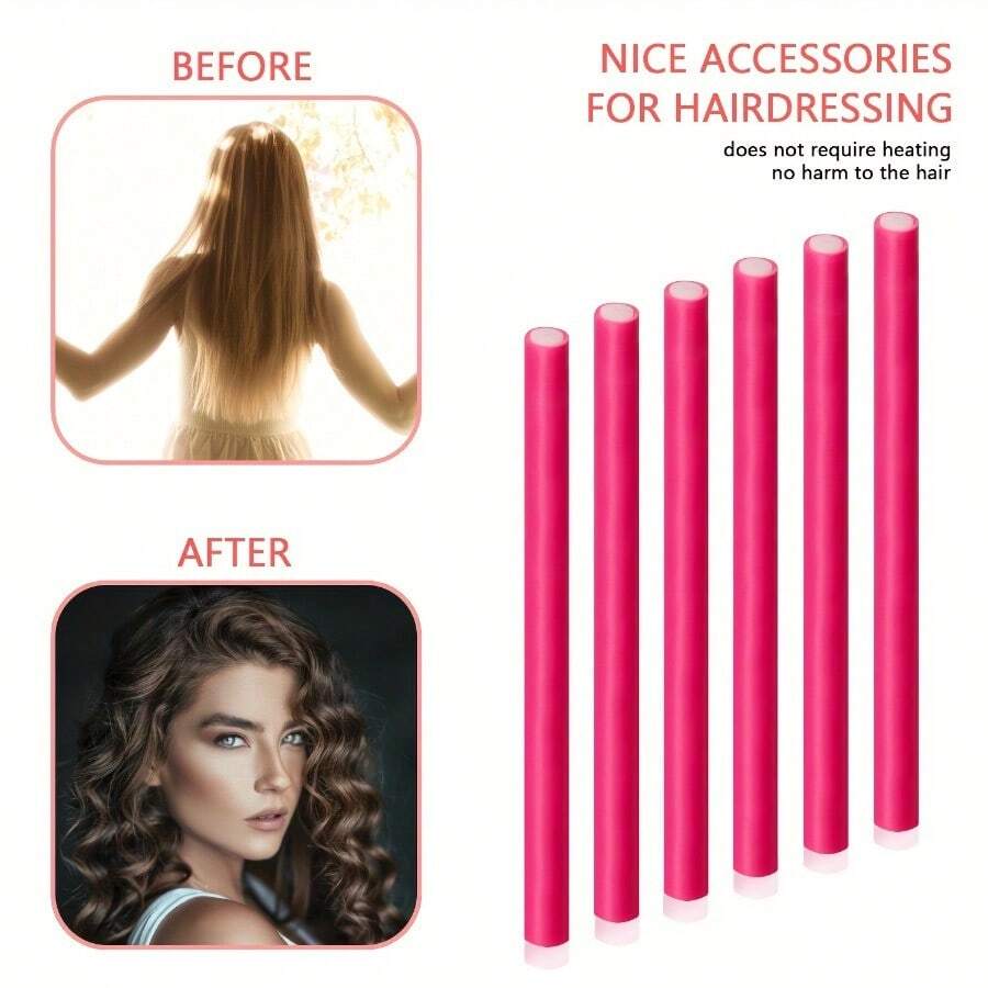 20pcs+2pcs Flexible Heatless Hair Rollers - Bendy Twist Curling Rods ...