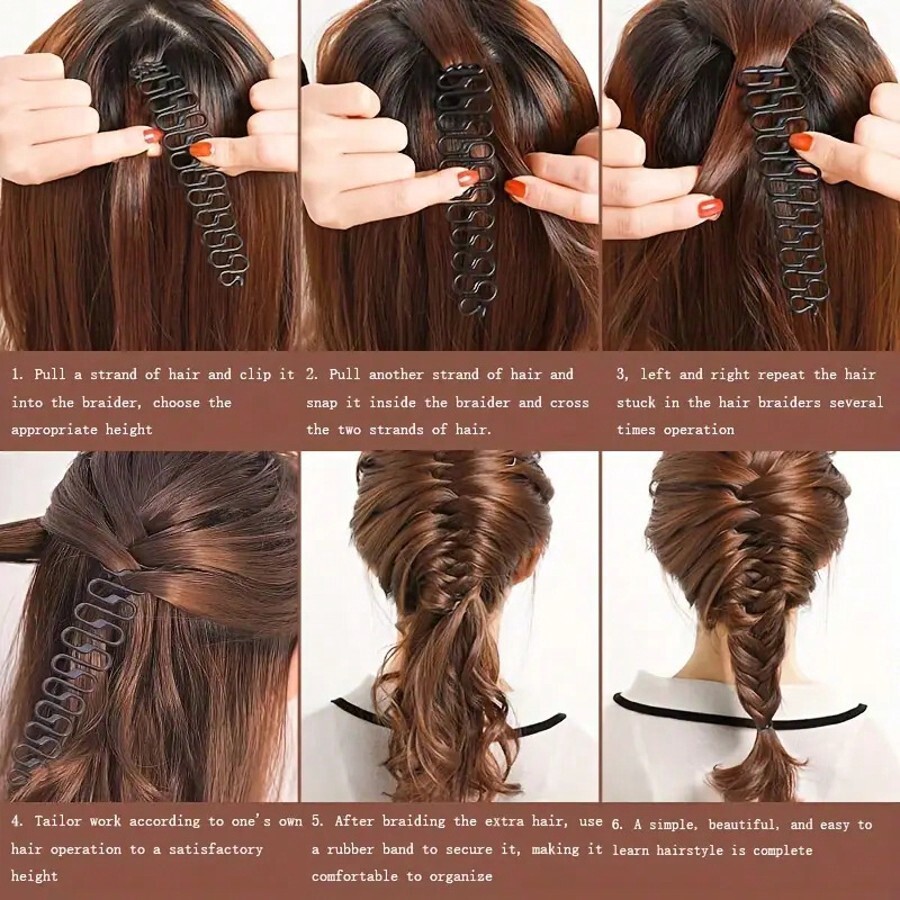 6PCS Hair Braiding Suit Fishbone Wave Hair Braider Centipede Braid Hair ...