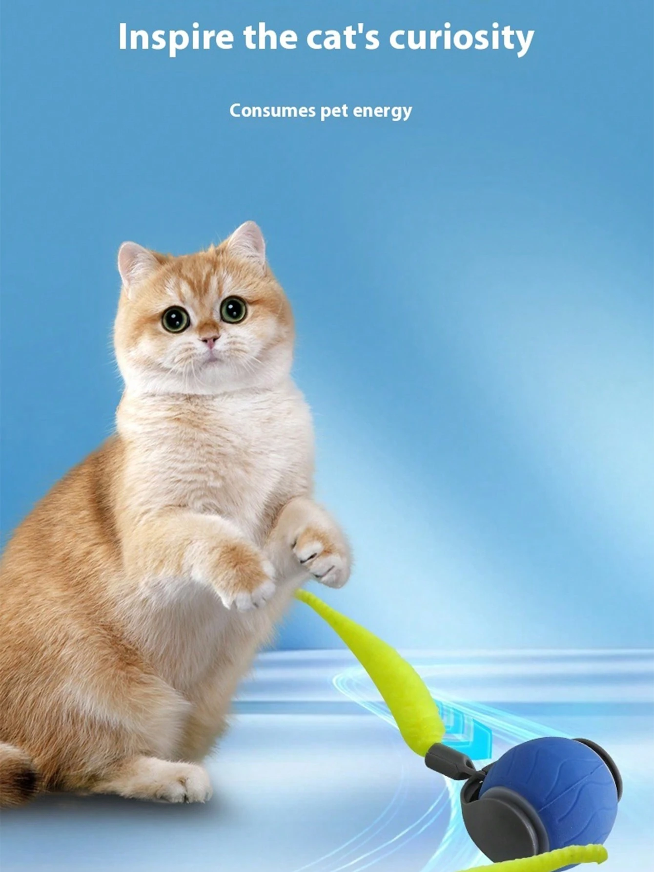 Interactive Smart Cats Toy - Striped Silicone Rolling Ball With Feather ...
