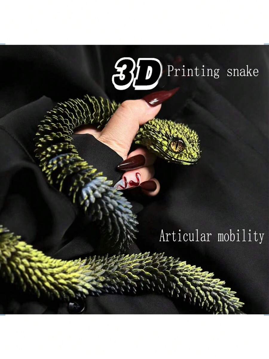 DIY Lifelike 3D Printed Rattle Snake Fully Articulated Desktop Decor ...