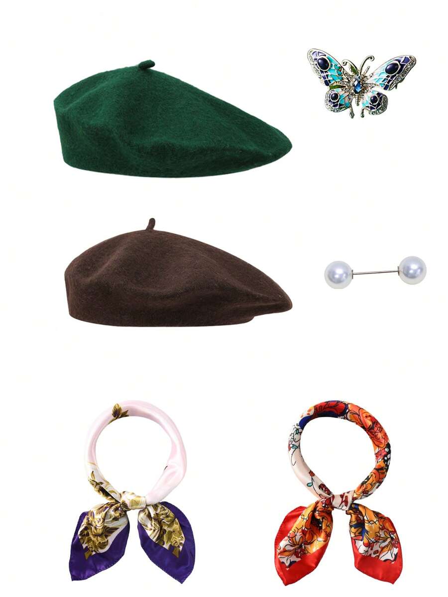 Women's Autumn/Winter Knitted Warm French Style Beanie Hat, Suitable ...