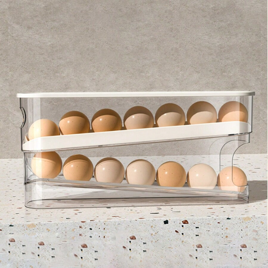 Rolling Egg Storage Box Refrigerator With Side Door To Put Egg Cartons ...