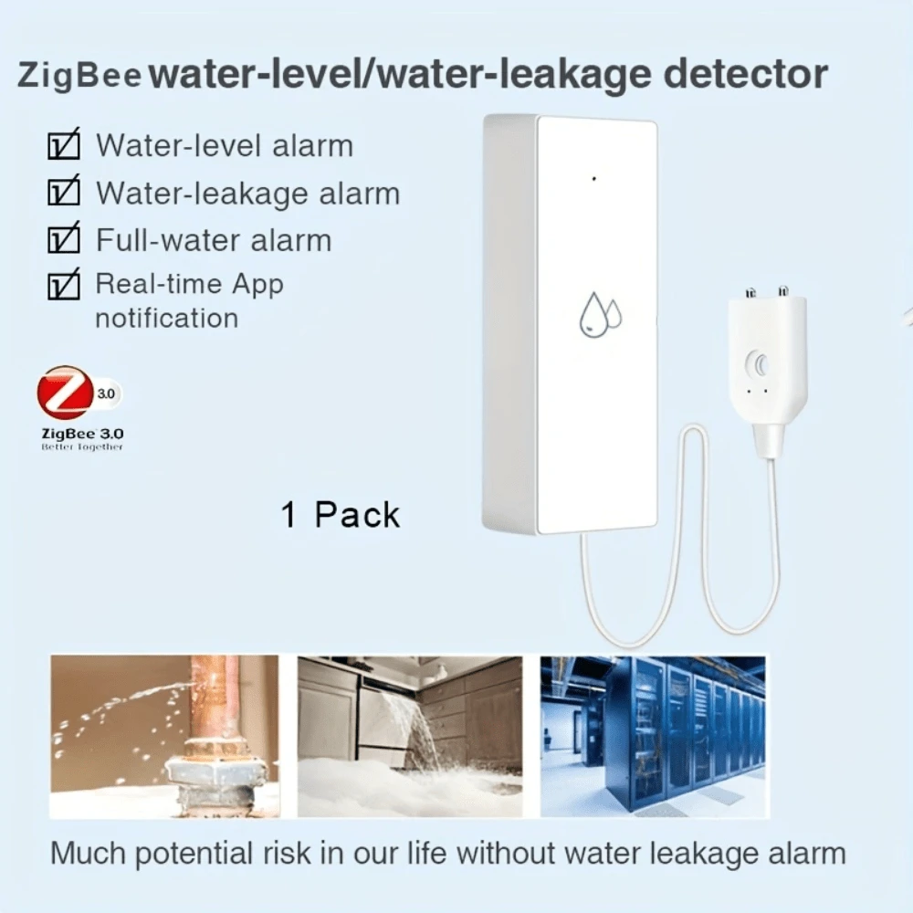 Smart Leak Detector Zigbee Water Detector Water Sensor Alarm Flood ...