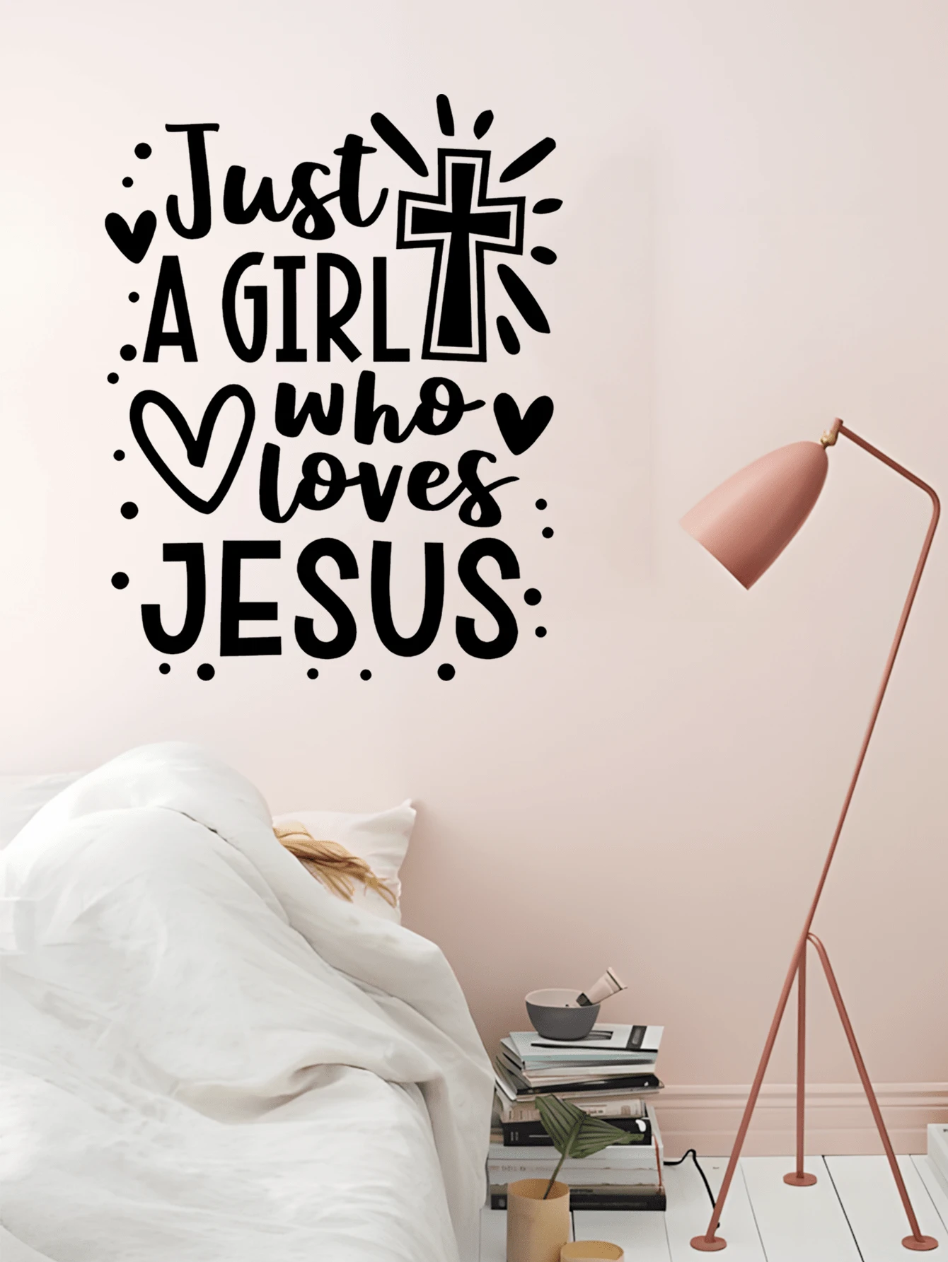 1pc Bible Werse Stickers Just A Girl Who Loves Jesus Wall Decal PVC ...