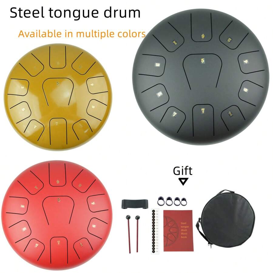 Steel Tongue Drum - 11 Notes 12 Inches - Percussion Instrument -Handpan ...