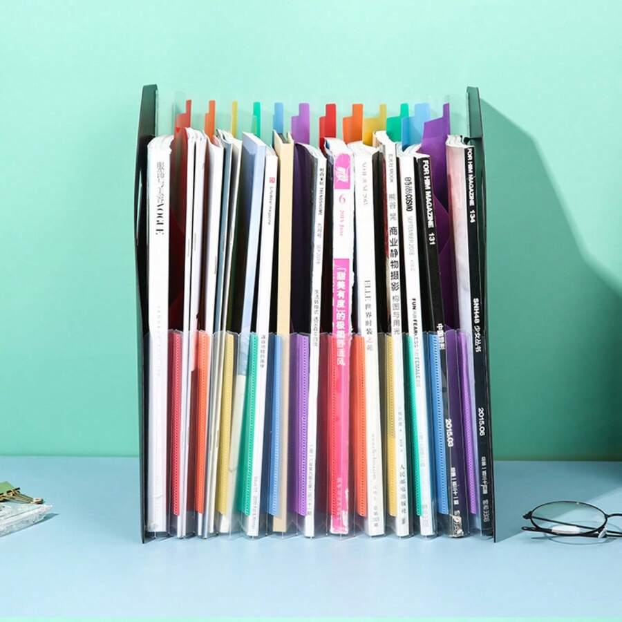 1pc Slanted Mouth Vertical A4 Large Capacity Test Paper Storage And ...