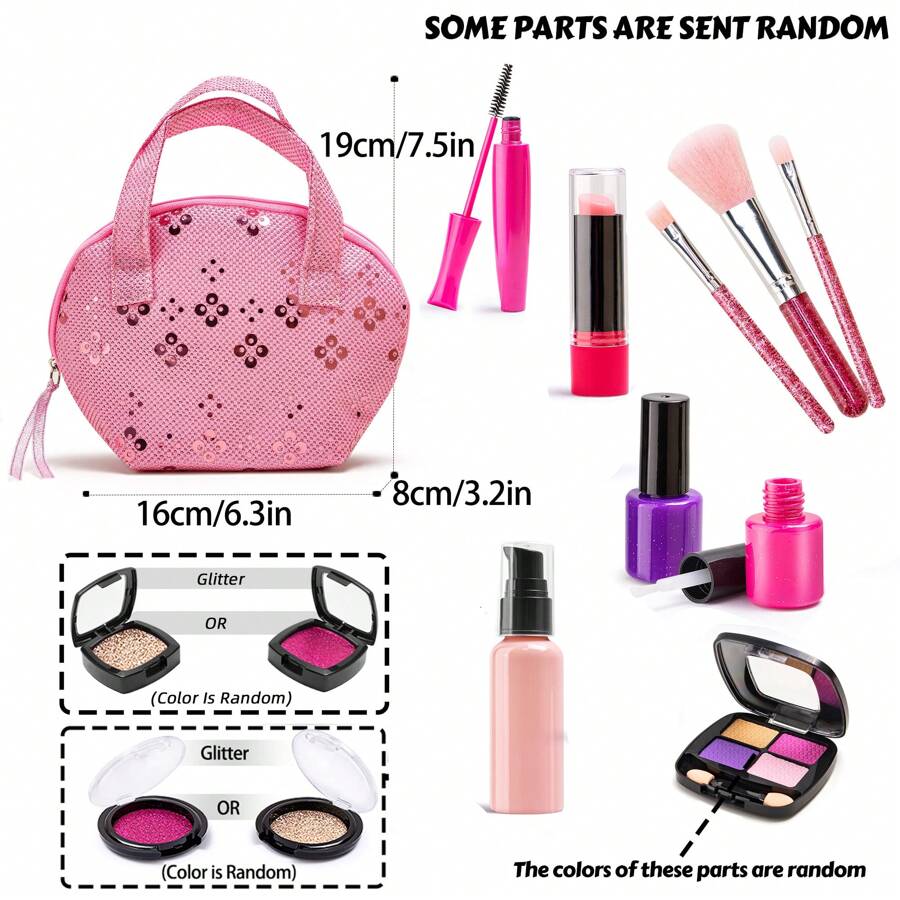 Pretend Makeup Kit For Girls, Kids Pretend Play Makeup Set For Birthday ...