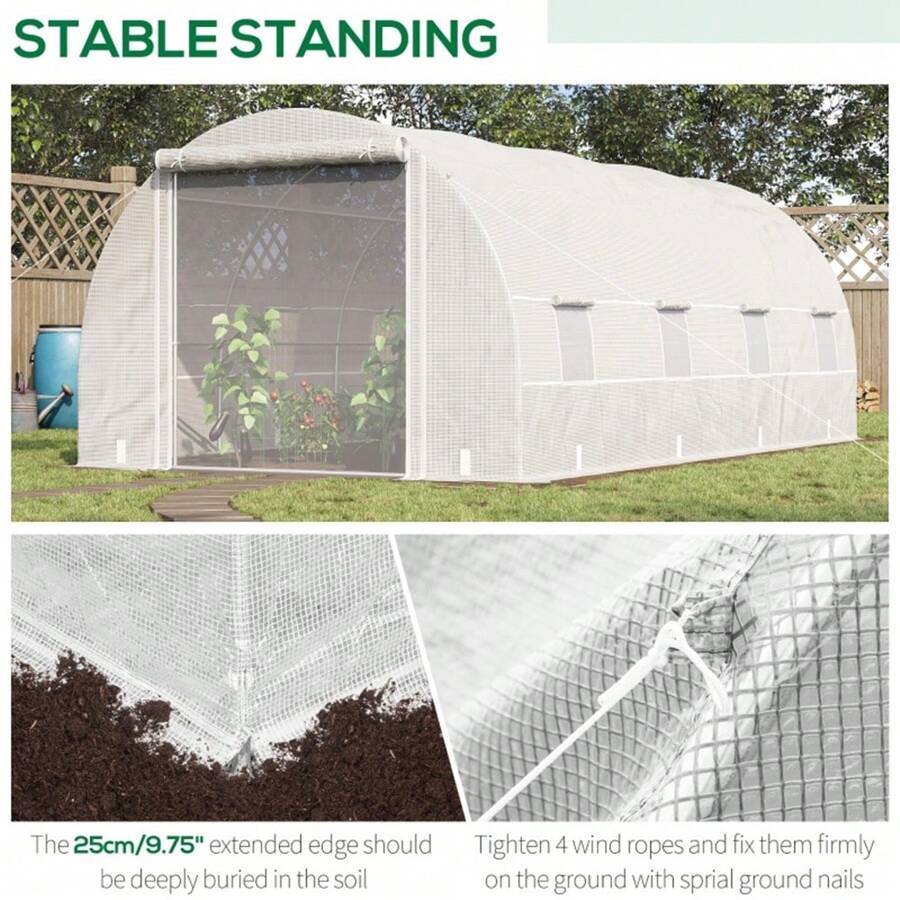 Extra-Large Walk-In Tunnel Greenhouse With UV-Resistant PE Cover And ...