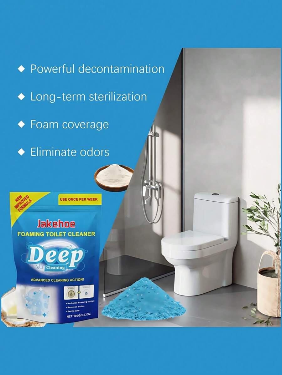 Foam Toilet Cleaning Powder - Toilet Bowl Stain Remover, Odor ...