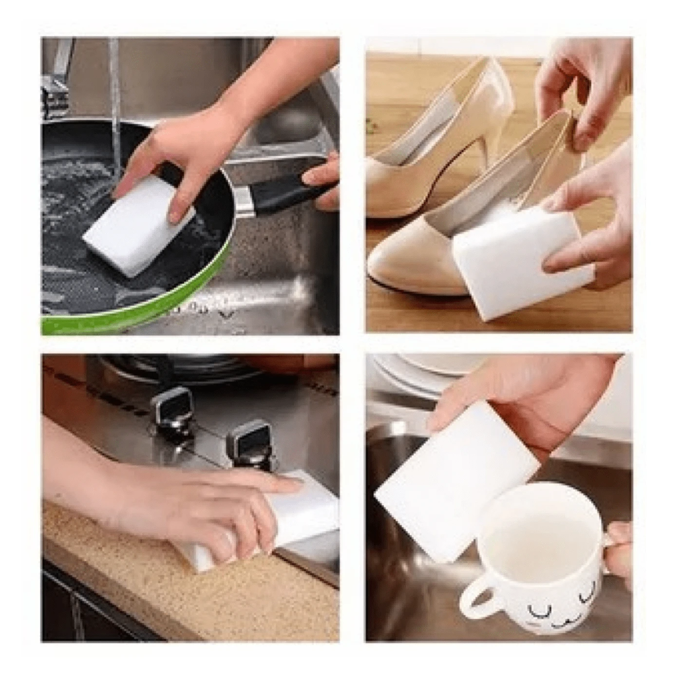Kit 30 Esponja Bucha Mágica Branca Tira Manchas Max Clean Clink Limpa e ...