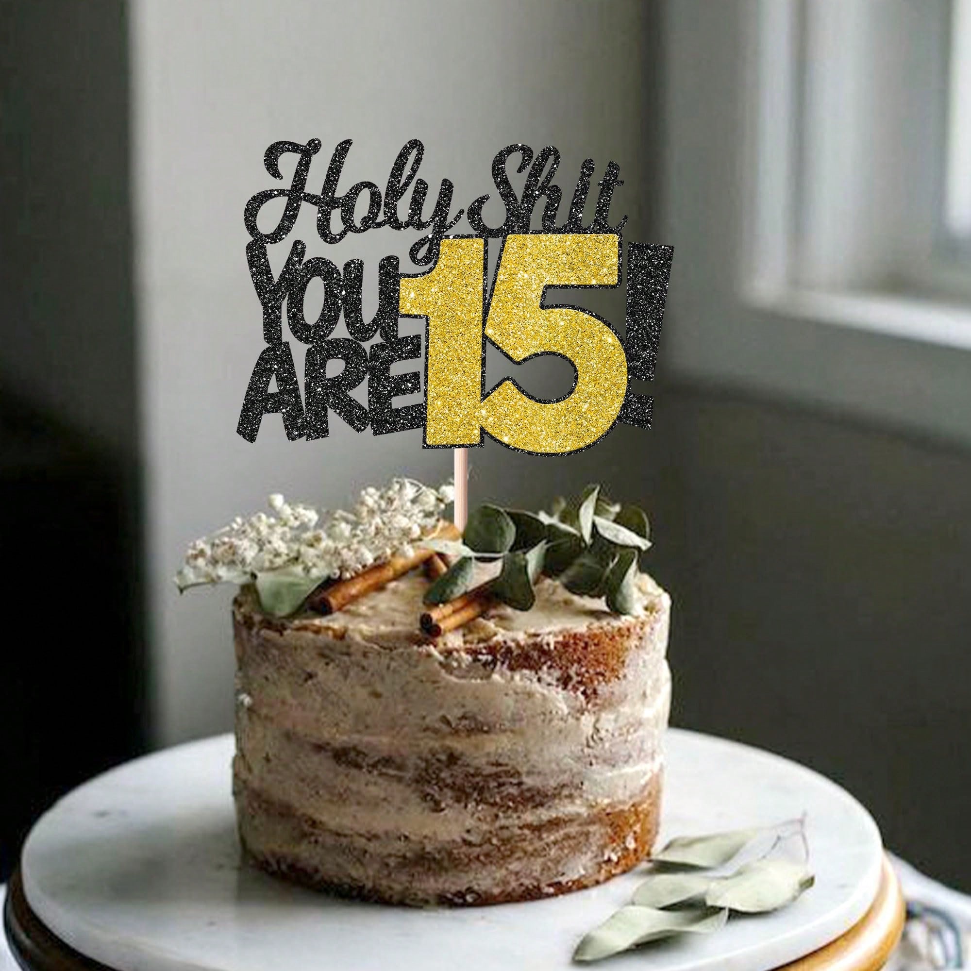 1 Pack Holy You Are 15 Cake Topper Glitter 15th Birthday Cake Pick For ...