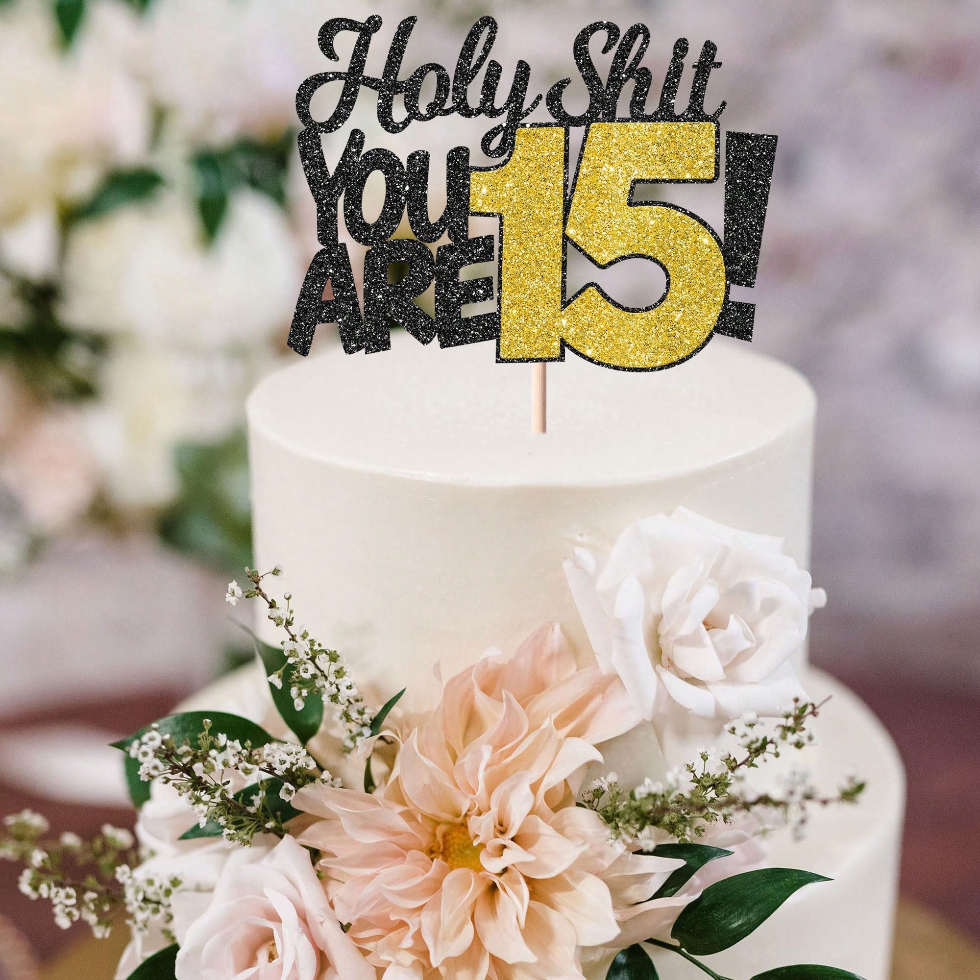 1 Pack Holy You Are 15 Cake Topper Glitter 15th Birthday Cake Pick For ...