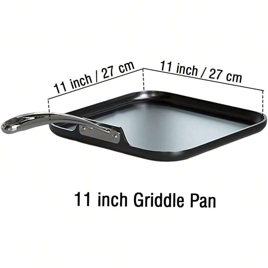 Nonstick Square Griddle Pan 11 X 11-Inch, Hard Anodized Cookware ...