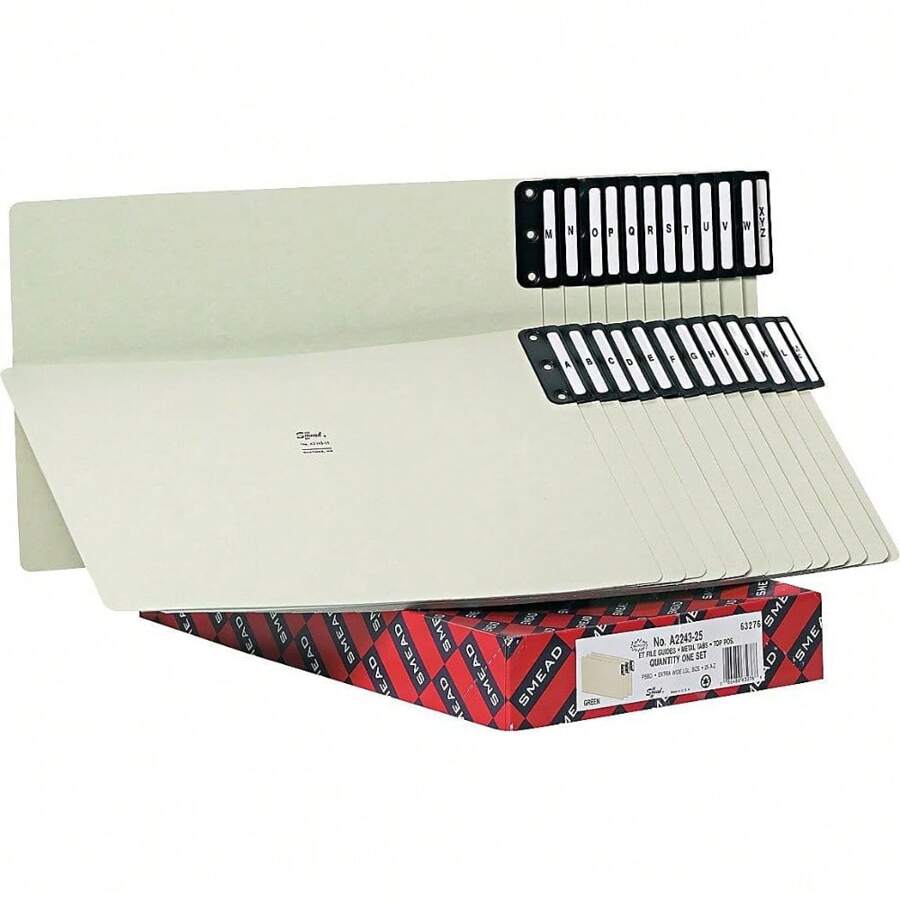 Alpha Vertical Metal Label Cardboard Document Guide | End Piece Guide ...
