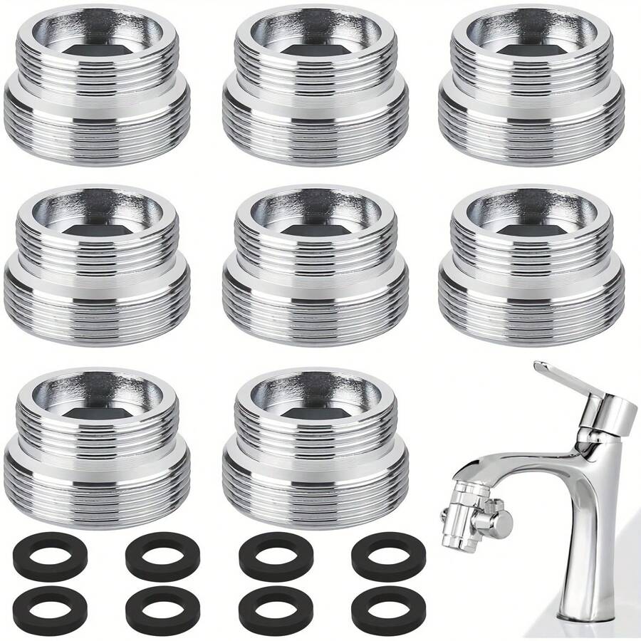 8-delige lekvrije kraanadapterset - M18 naar M22 conversie met hoogwaardige rubberen ...