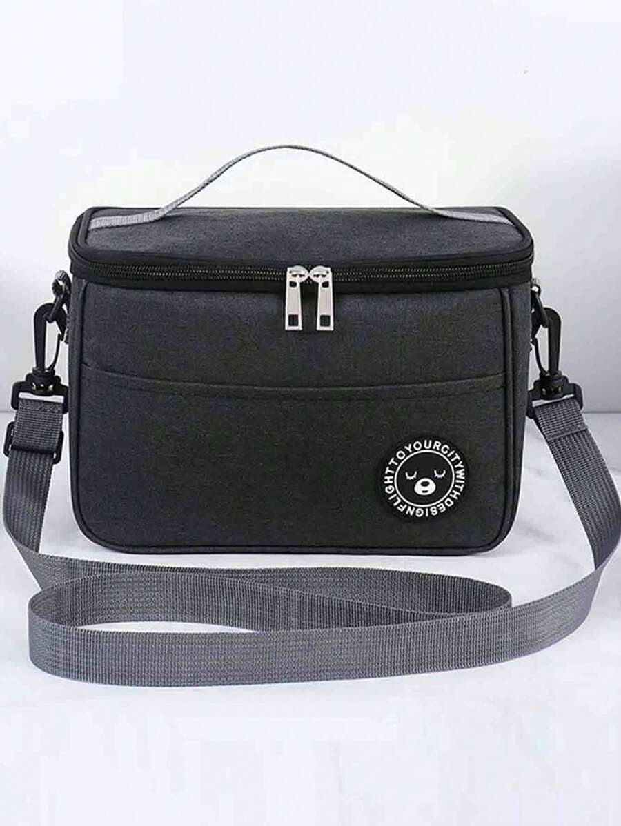 1pc Portable Zipper Lunch Box Insulation Bag, Aluminum Foil Thickened ...