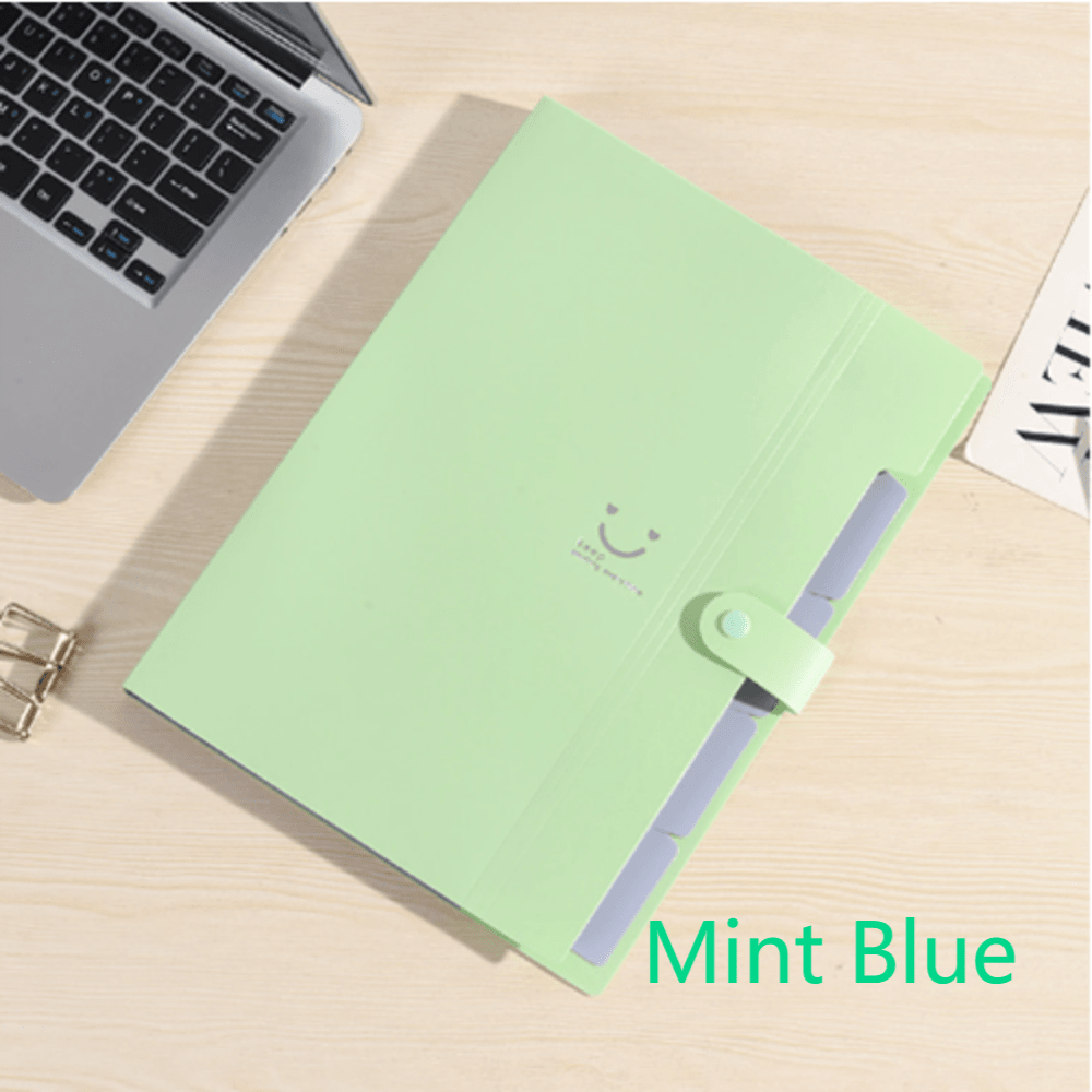 Pasta fofa de 5 bolsos com 16 etiquetas, organizador expansível no ...