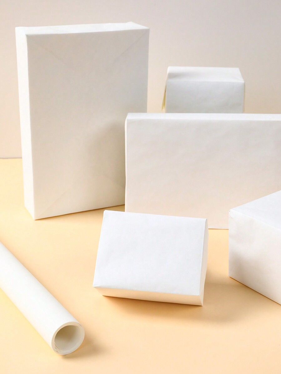 1Roll White Wrapping Paper,White Gift Wrap Paper For Wedding Birthday ...