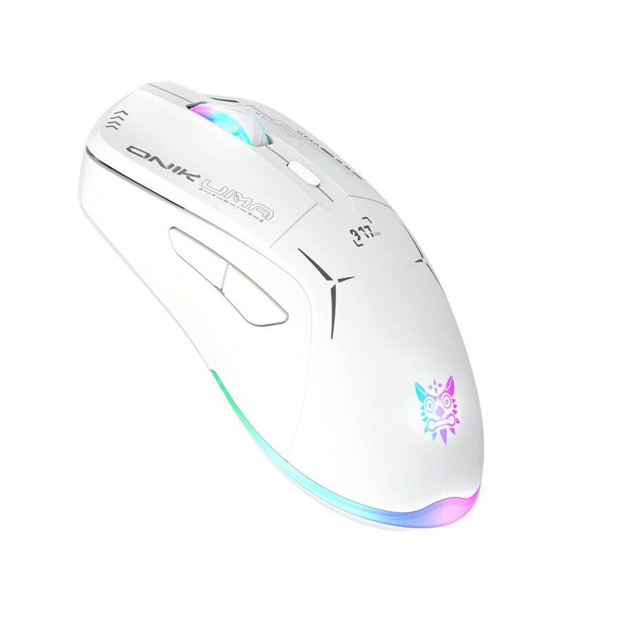 ONIKUMA CW917 White Gaming Mouse Wired Wireless Mouse 2.4G Connection ...
