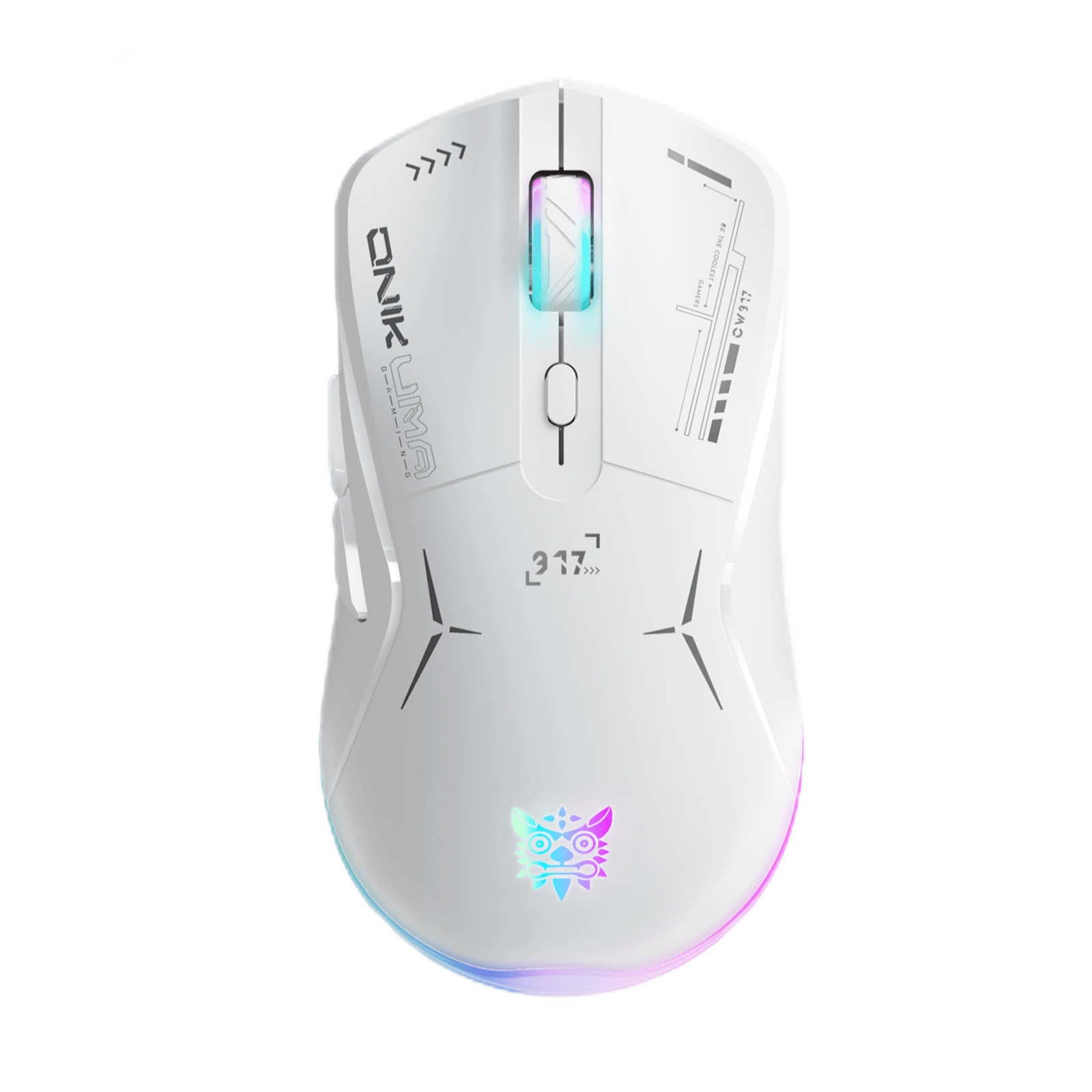 ONIKUMA CW917 White Gaming Mouse Wired Wireless Mouse 2.4G Connection ...