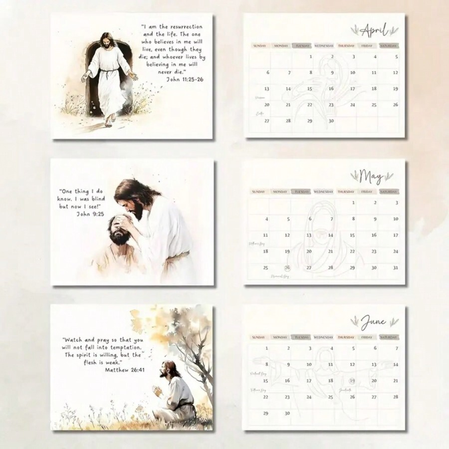1pc Inspirational Bible Journey Wall Calendar January To December 2025 ...