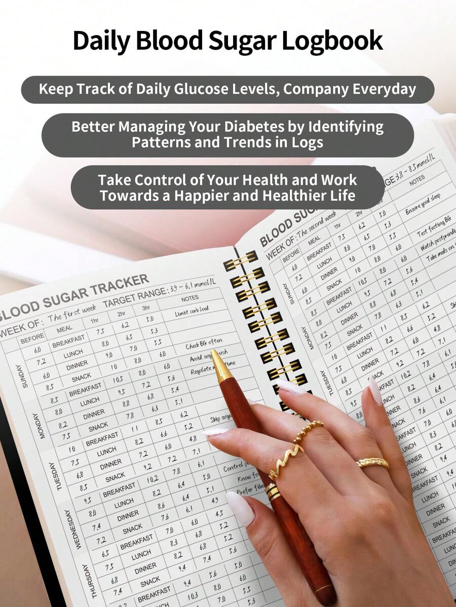 A5 Blood Glucose Record - Family Daily Record And Tracking Of Blood ...