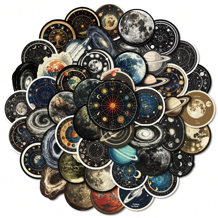 50pcs Celestial Stickers Planet Stickers Space Stickers Solar System ...
