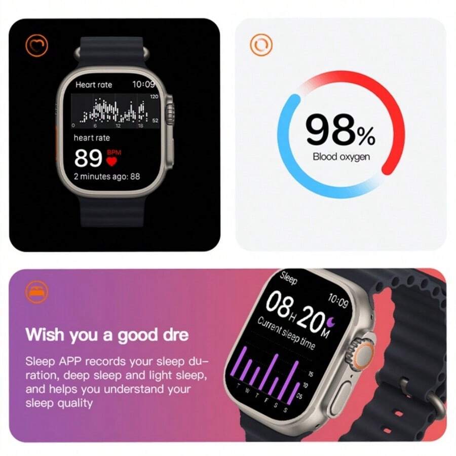 2024 Smartwatch I10 Ultra Max 2024 New Series 9 SmartWatch 2.09 Inch HD 49mm Bluetooth With ...