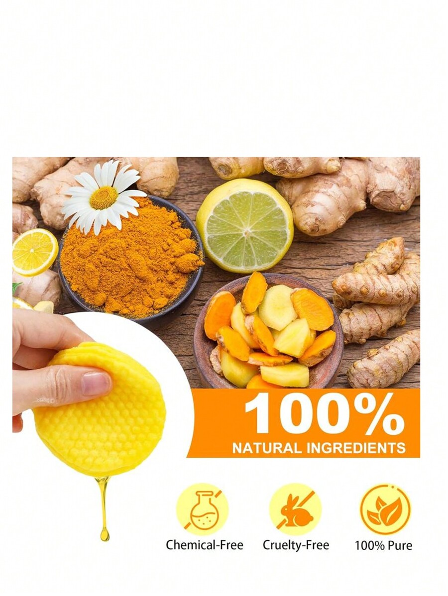 Turmeric Acid Brightening Cleanser One Side Black Remover Cotton Pad ...