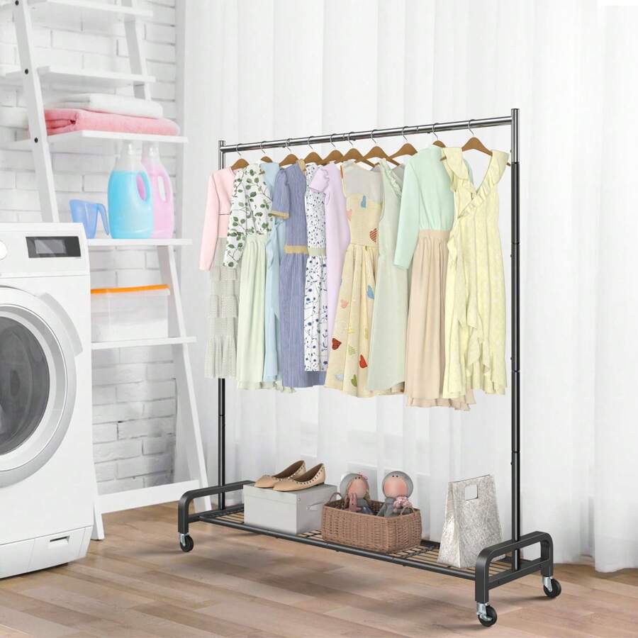 JOZ 400 Lbs Heavy Duty Garment Rack, Rolling Clothes Rack With Wheels ...