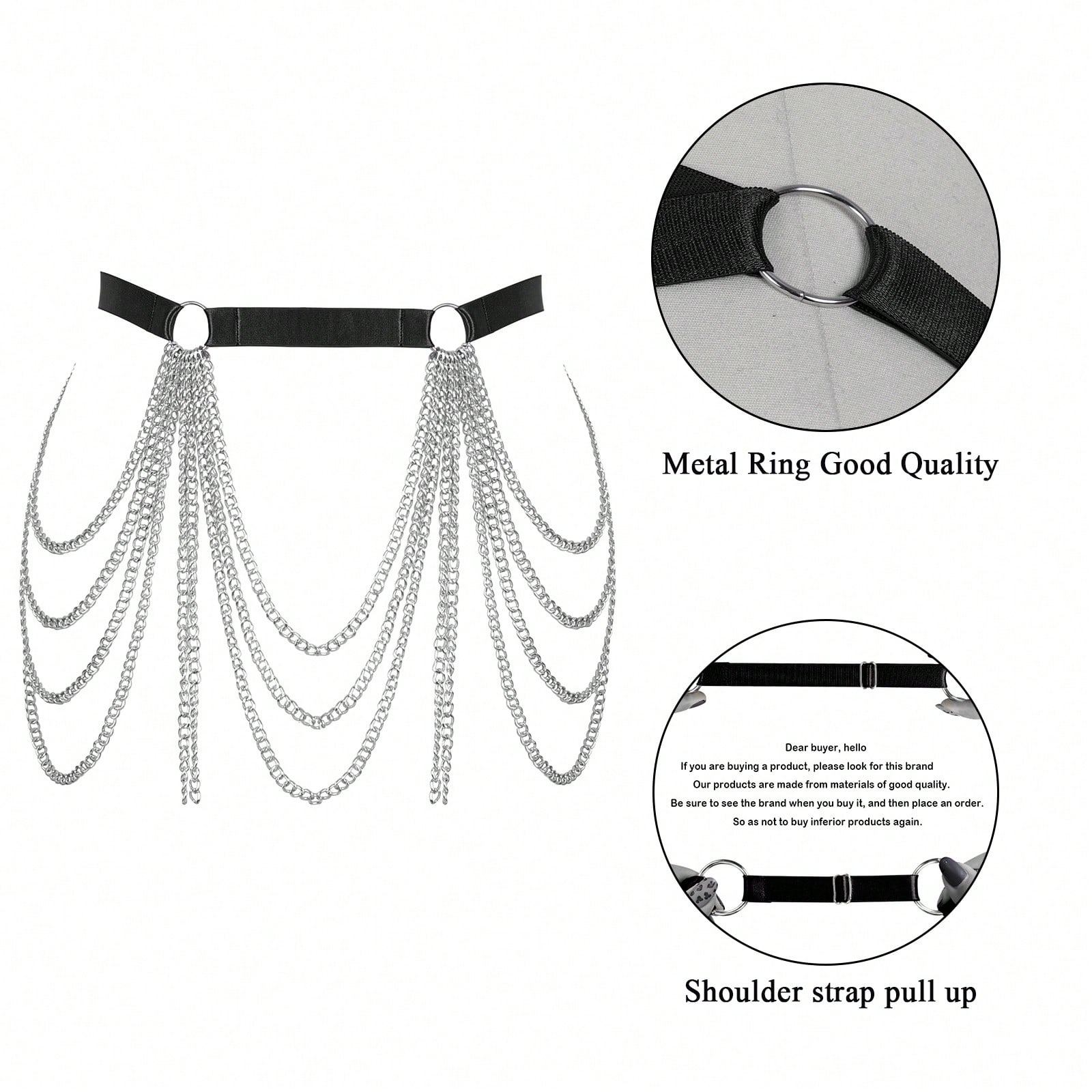 Women's Body Harness Leg Garter Belt Plus Size Metal Chain Garter Thigh ...