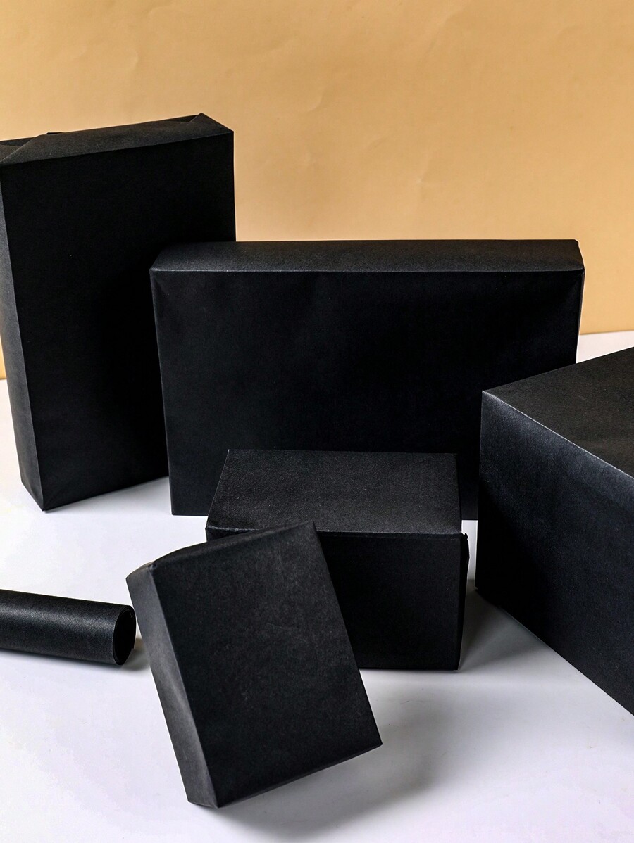 1 Roll, Black Wrapping Paper, DIY Gift Wrapping Paper For New Year ...