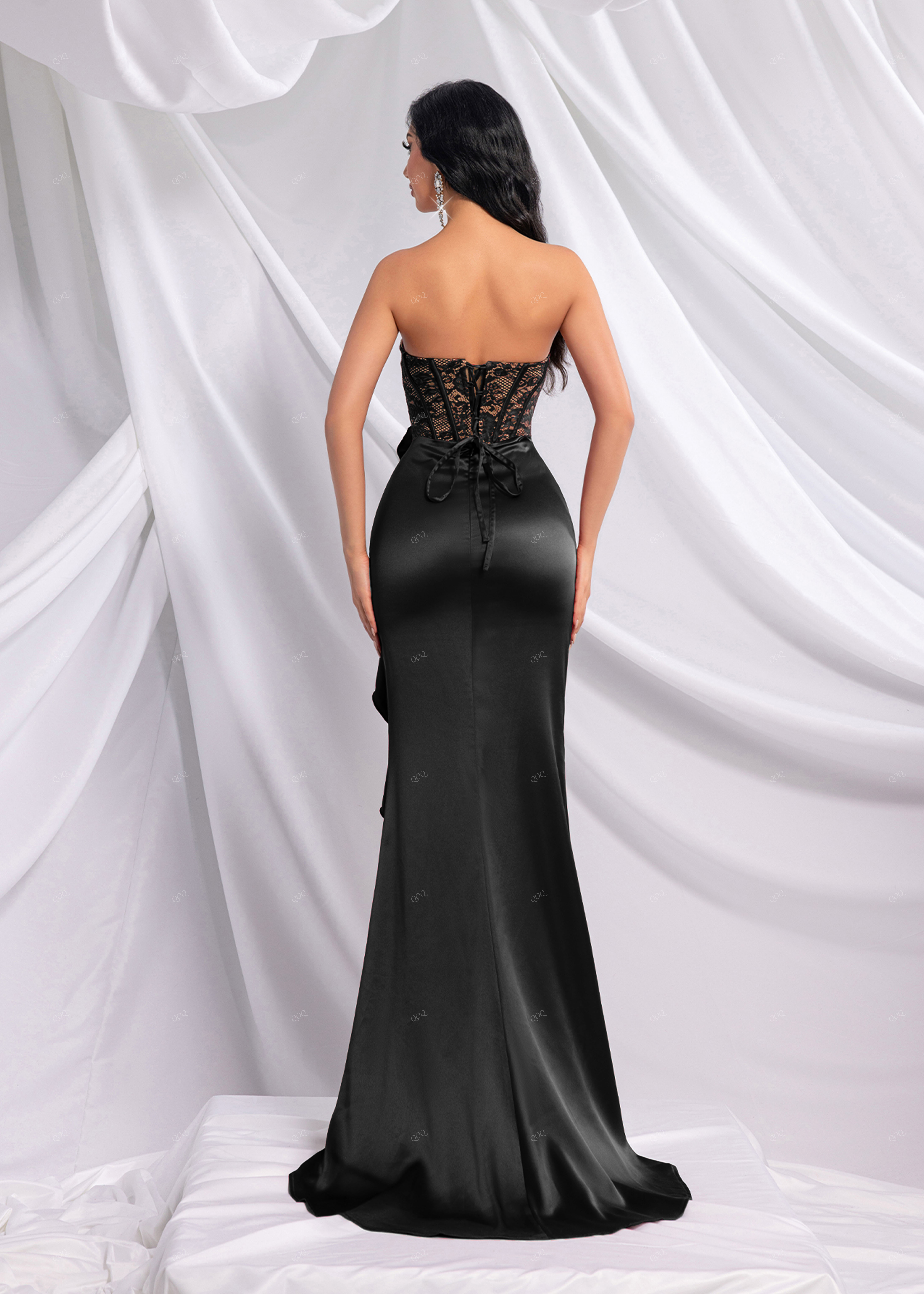 QOQ Robe fourreau longue à fleurs cubiques plissées, tempérament de ...