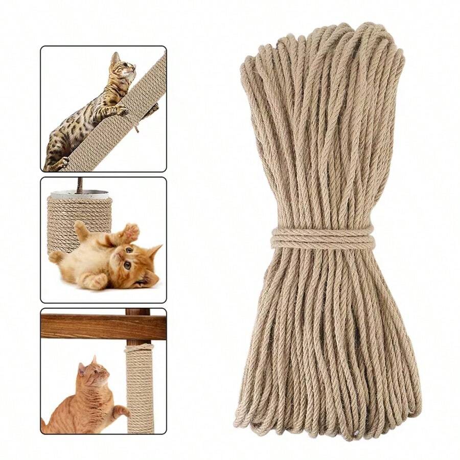 Sisal Rope Cat Tree DIY Scratching Post Toy Cat Climbing Frame ...