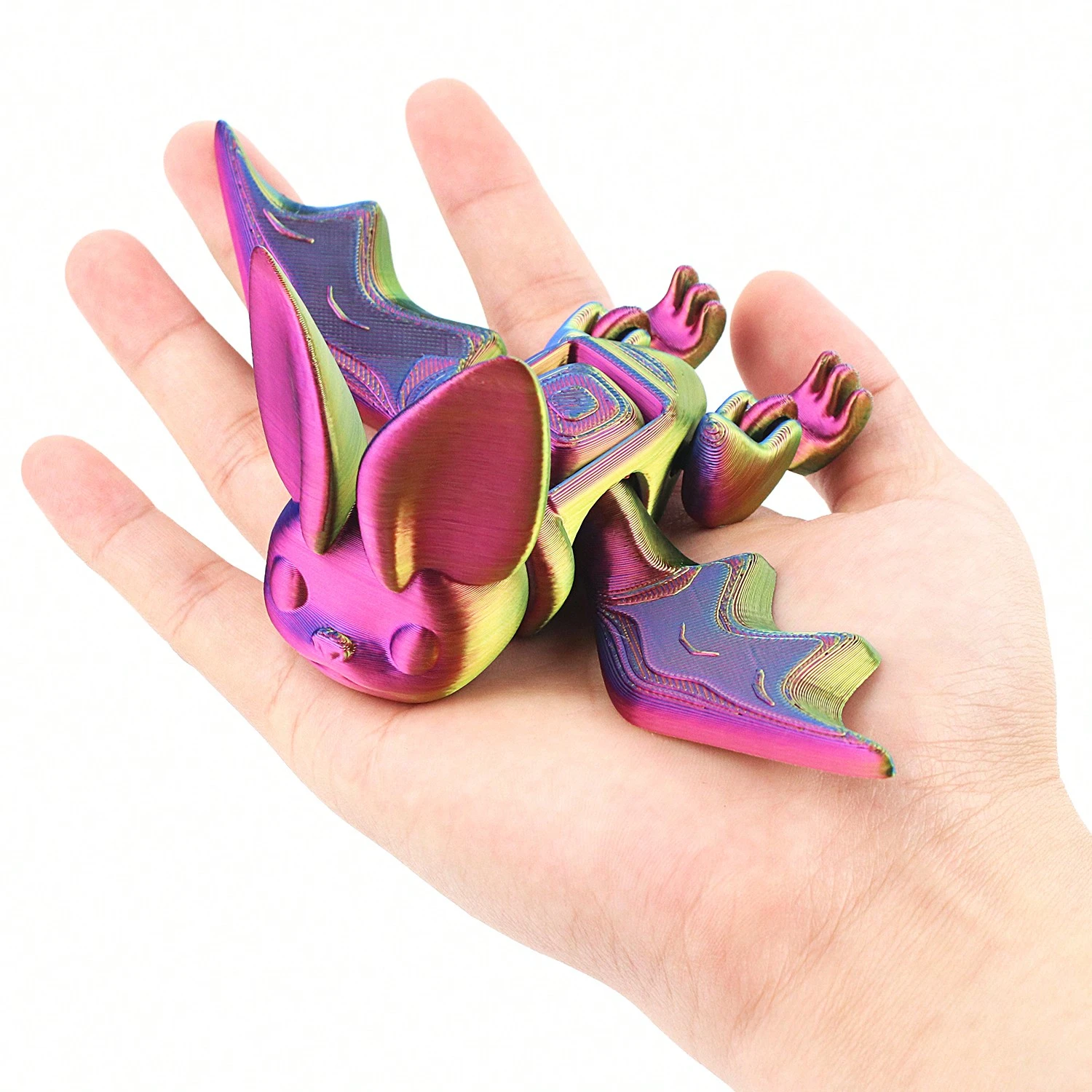 3D Printed Flappable Bat Figure With Realistic Detailed Wings, Unique ...