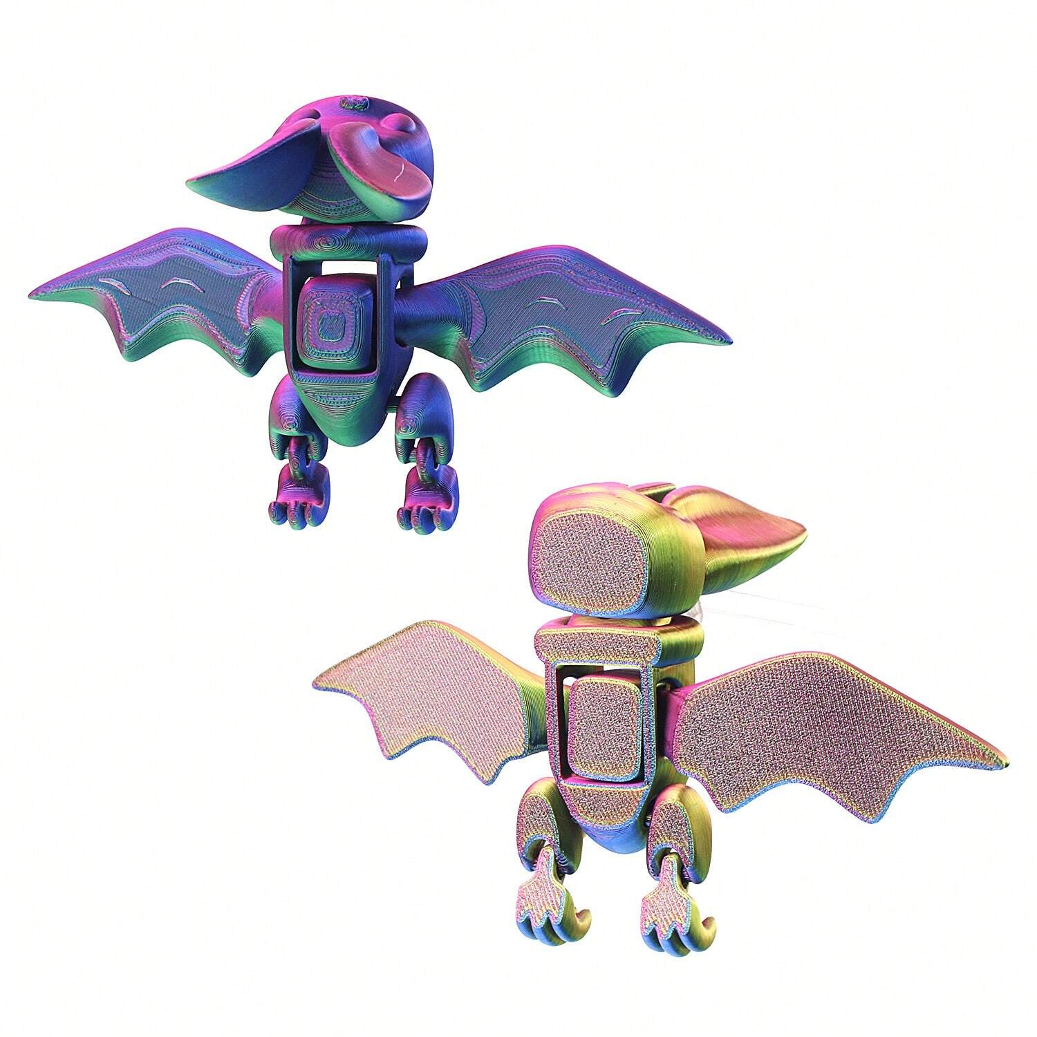 3D Printed Flappable Bat Figure With Realistic Detailed Wings, Unique ...