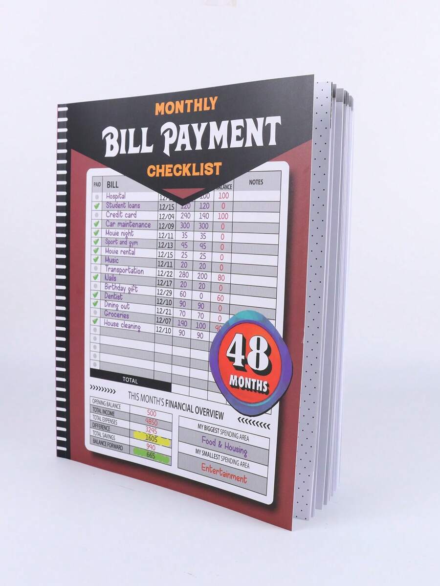 Monthly Bill Payment Tracking Notebook - Financial Management And ...