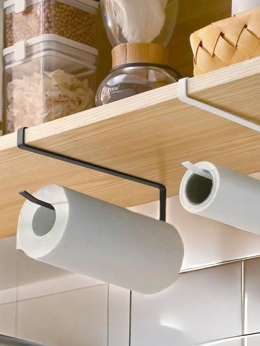 2pcs Wall-Mounted Kitchen Roll Holder & Rag Dispenser, Adhesive-Free ...