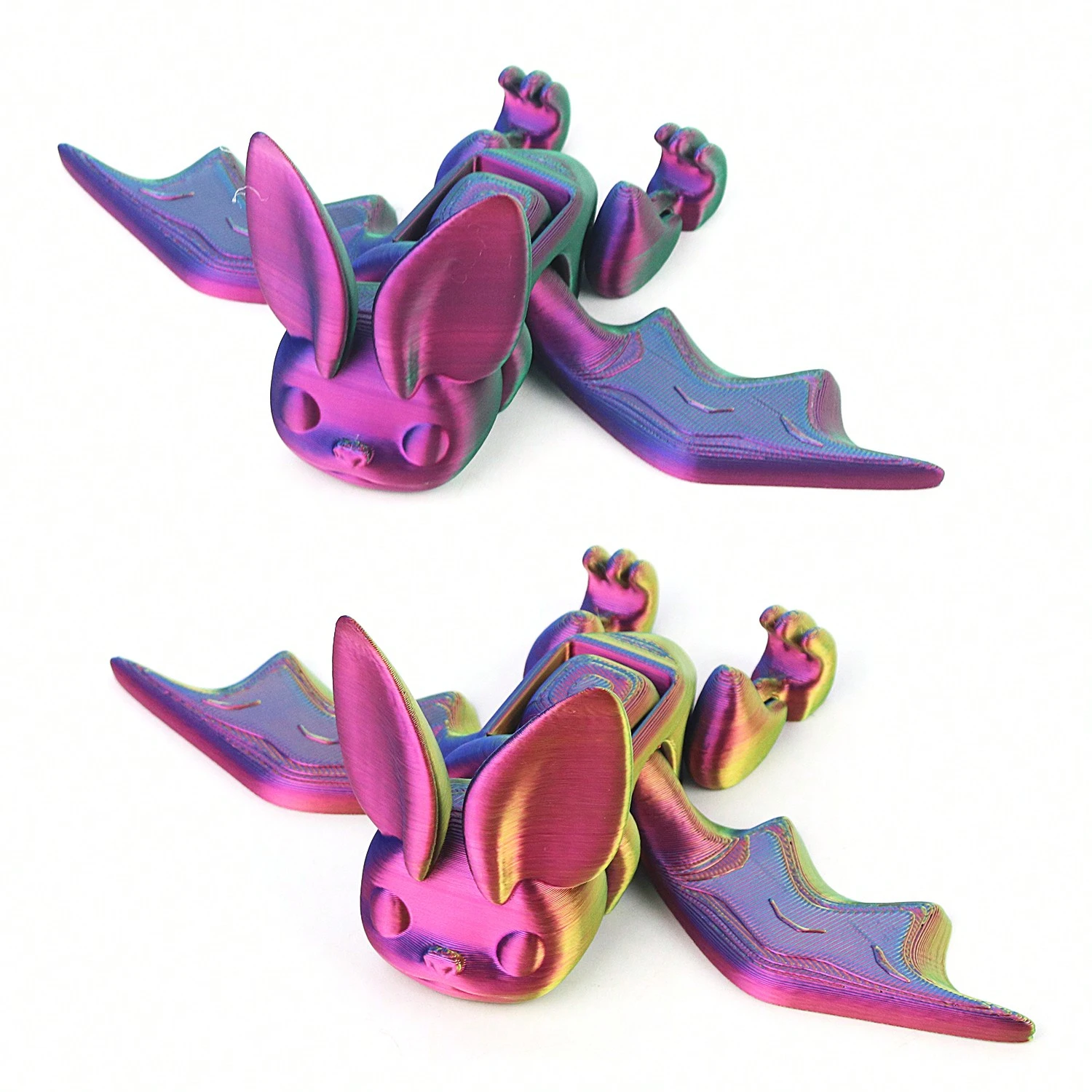 3D Printed Flappable Bat Figure With Realistic Detailed Wings, Unique ...